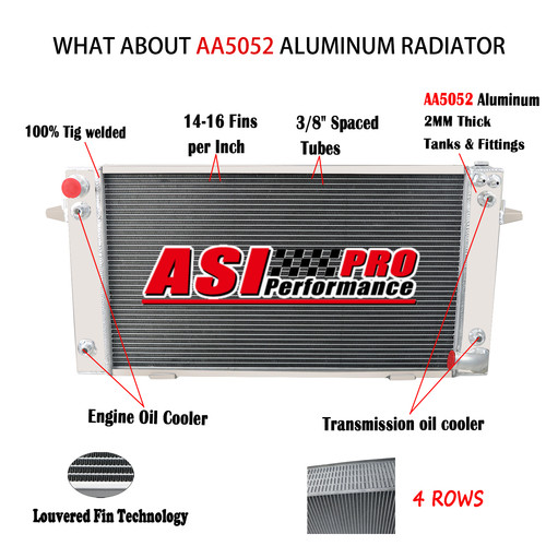 4 Row Radiator Aluminum fit 1987-98 Land Rover Range Rover Discovery 4 ...