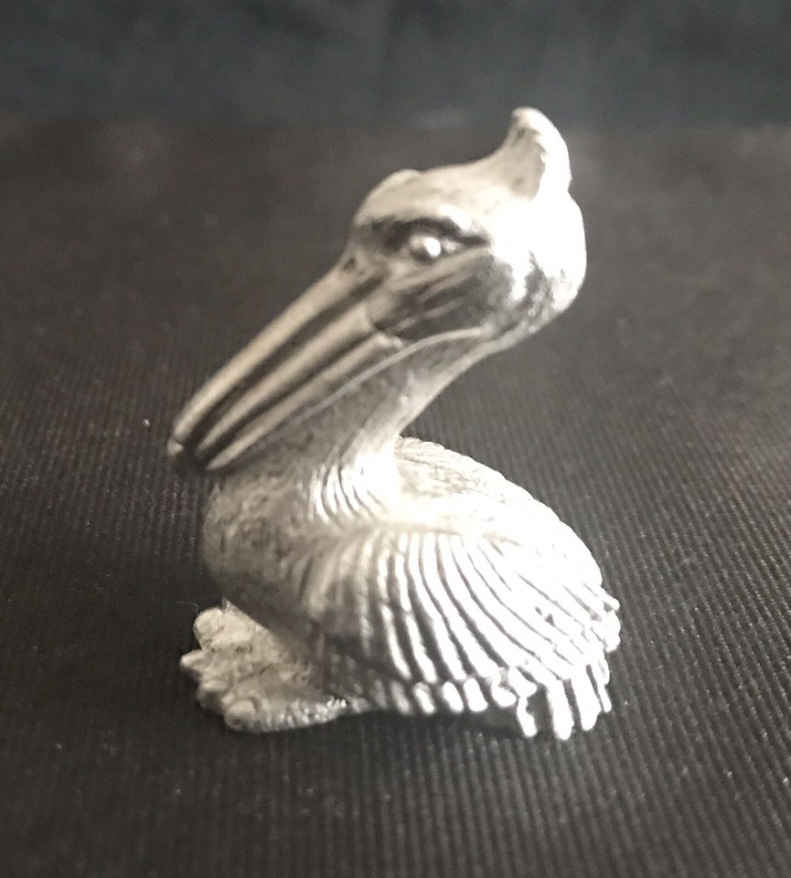 Collectible Pewter PELICAN Beach Nautical Bird Silver Metal Figurine ...