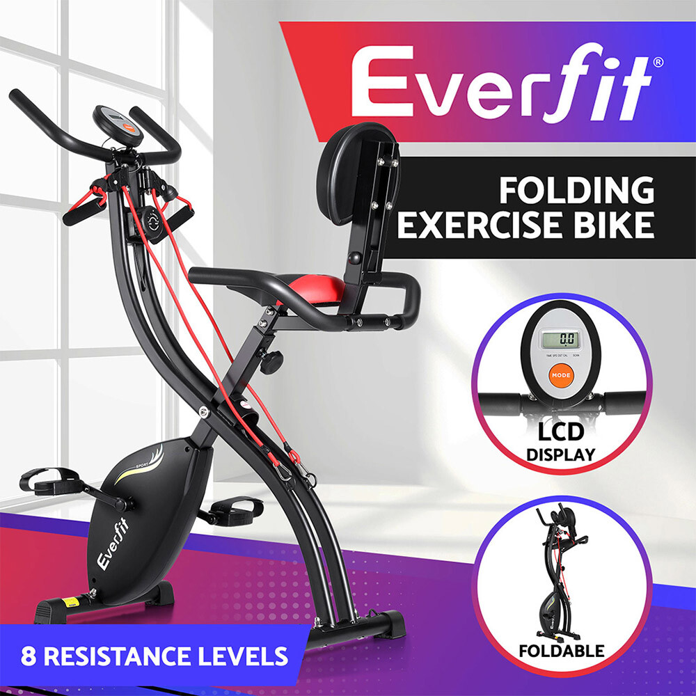 Everfit Folding Exercise Bike Magnetic X-Bike Indoor Cycling Resistance ...
