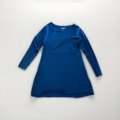 Soft Surroundings Teal Blue Addison Tunic Top Long Sleeve Side Slit ...