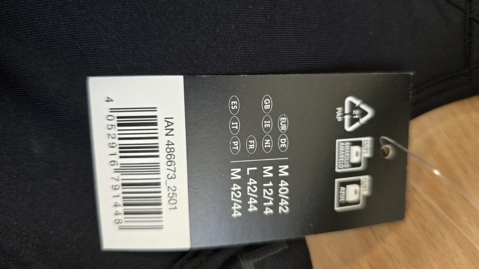 Crivit black high impact sports bra jogging front zip size medium M 12/ ...