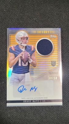 2024 Topps Midnight Drake Maye Rookie Jersey Auto Summer Solstice 38/50 ...