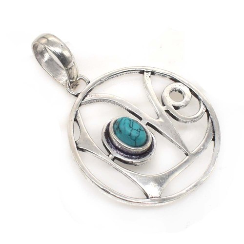 Santa Rosa Turquoise Gemstone Christmas Gift Jewelry Love Pendant 1 ...