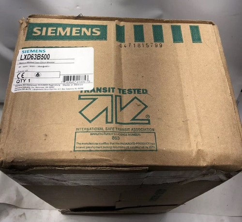 NEW LXD63B500 SIEMENS MCCB 500 AMP CIRCUIT BREAKER LXD63-A SENTRON NIB ...