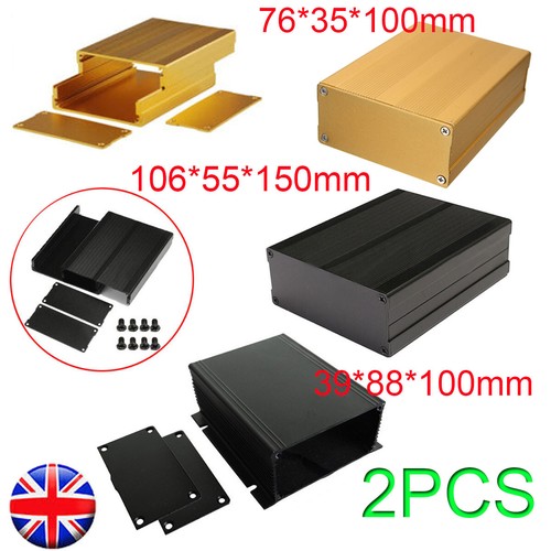 2pcs Aluminum Electronic Project Box Enclosure Instrument Case PCB ...