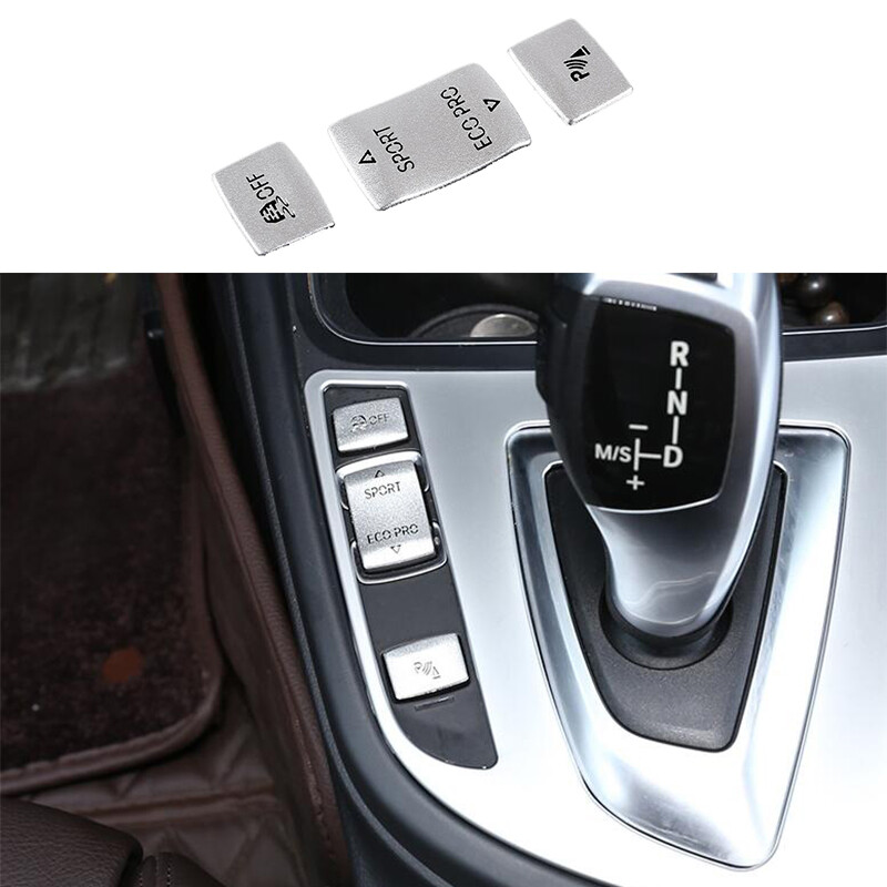 Silver Aluminum Middle Console Button Cover Trim Sticker For BMW F20 ...