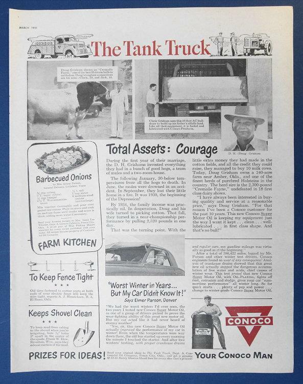 Original 1951 Conoco Ad Features Doug Grisham Family of Amber Oklahoma ...