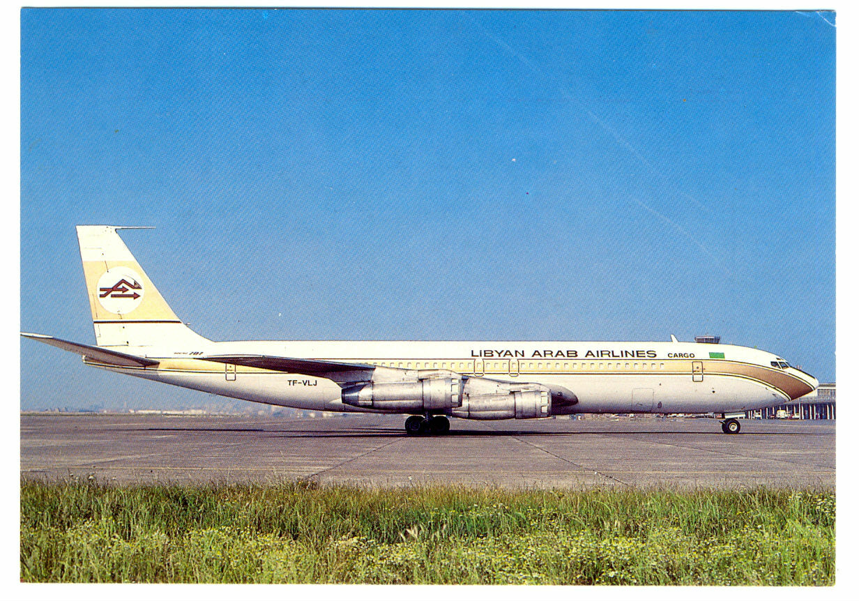 LYBIAN Arab Cargo Airlines Boeing B-707-324C Postcard | eBay