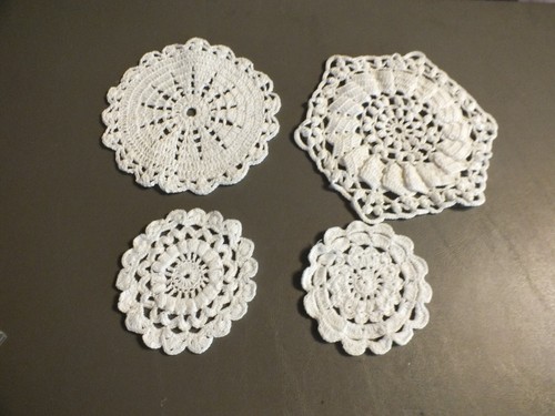 Beautiful Collectible Handmade Crocheted Doily Set 4 White Different 3. ...
