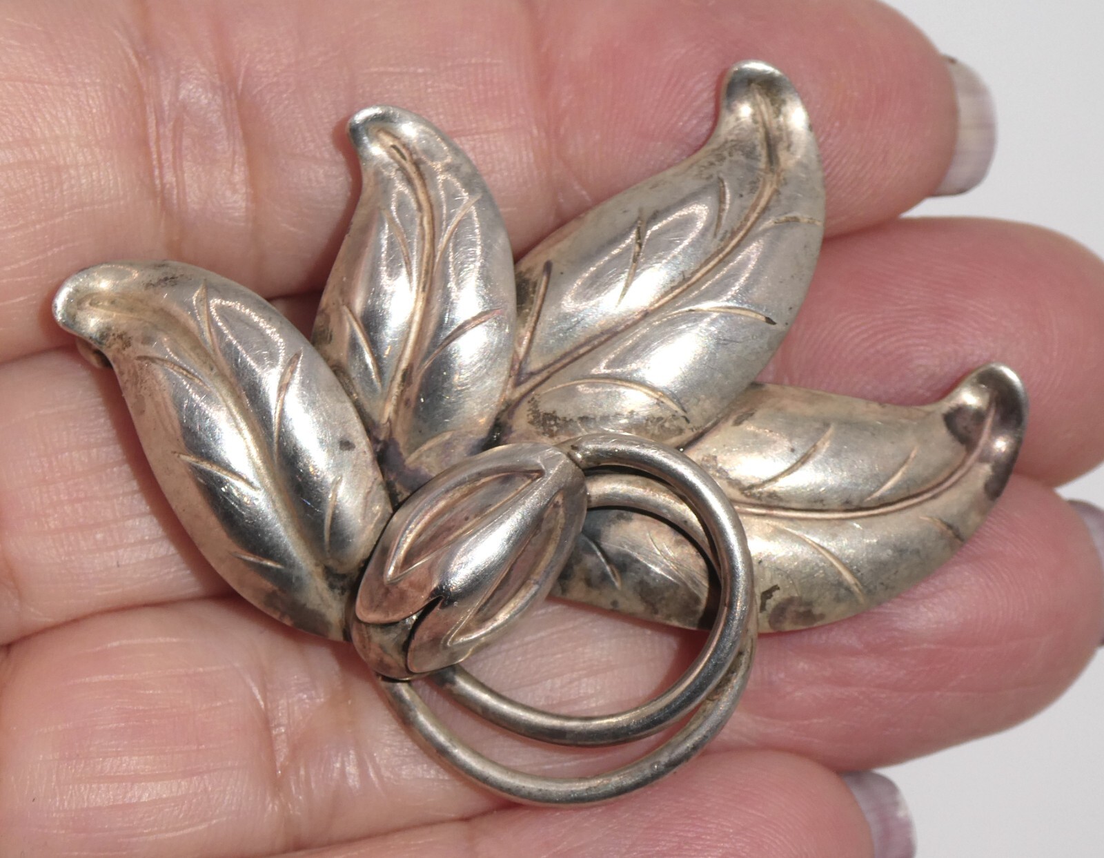 Denmark Sterling Silver Pin Brooch Modernist Hermann … - Gem