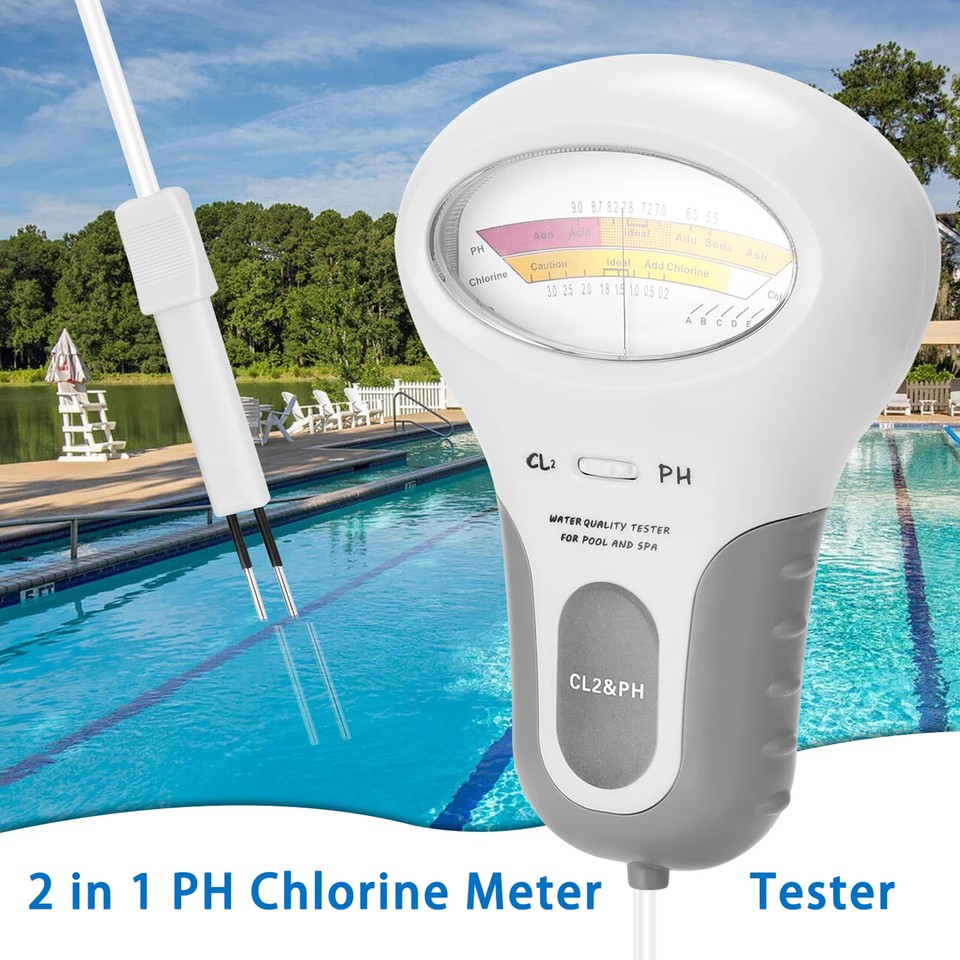 Portable Water Quality Tester Digital 2 in 1 PH & Chlorine Level CL2 ...