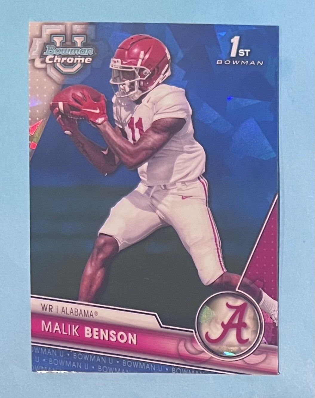 Malik Benson 2023 Bowman Chrome University Sapphire RC Card #45 Alabama ...