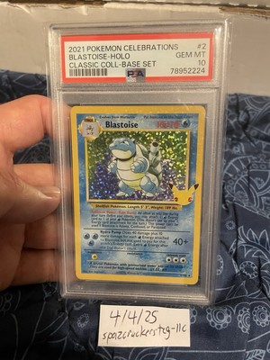 Pokémon TCG PSA 10 Blastoise #2 Celebrations HOLO BLEED; FREE SHIPPING ...