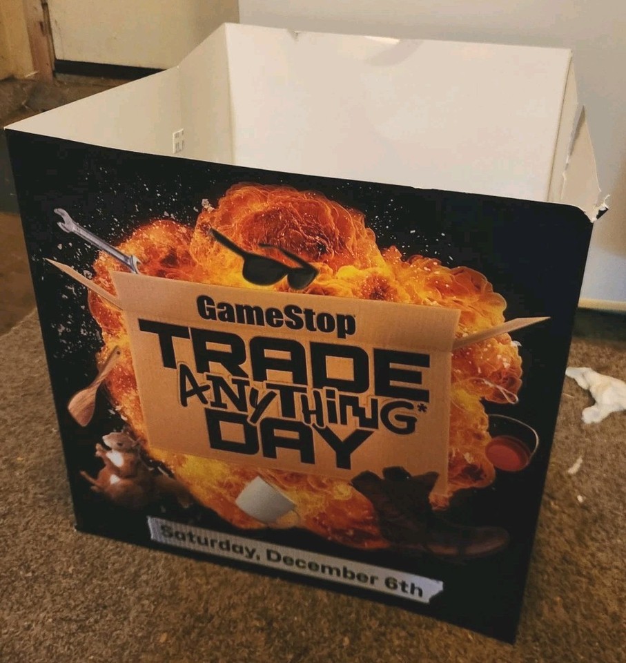 GAMESTOP TARDE ANYTHING DAY PROMOTIONAL STORE POSTER BOX 20X20X20 FOLD ...