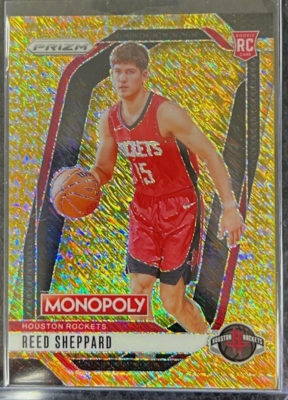 2024-25 Panini Prizm Monopoly - Reed Sheppard #72 Millionaire Gold ...