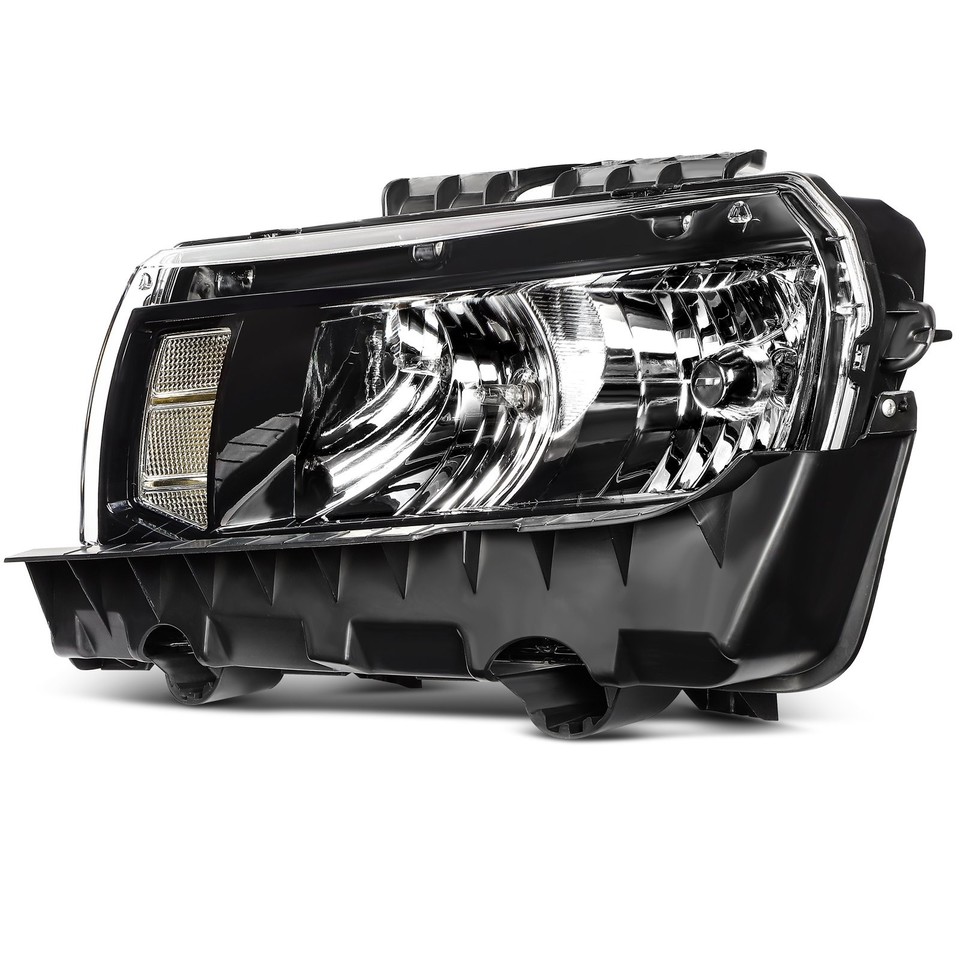 Pair Headlights Assembly For 2014 Chevy Camaro Black Housing Left+Right ...
