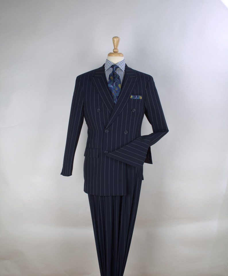 Apollo King Men's 2pc Double Breasted Suit - Pinstripe Suit | eBay