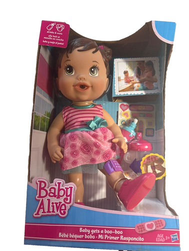 Baby Alive Brown Baby Gets a Boo Boo New sealed in box Drinks Wet ...