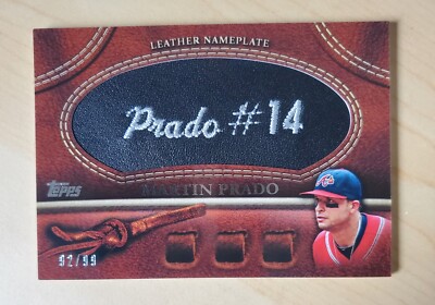 2011 Topps Series One Black Leather Nameplate Martin Prado 92/99 | eBay