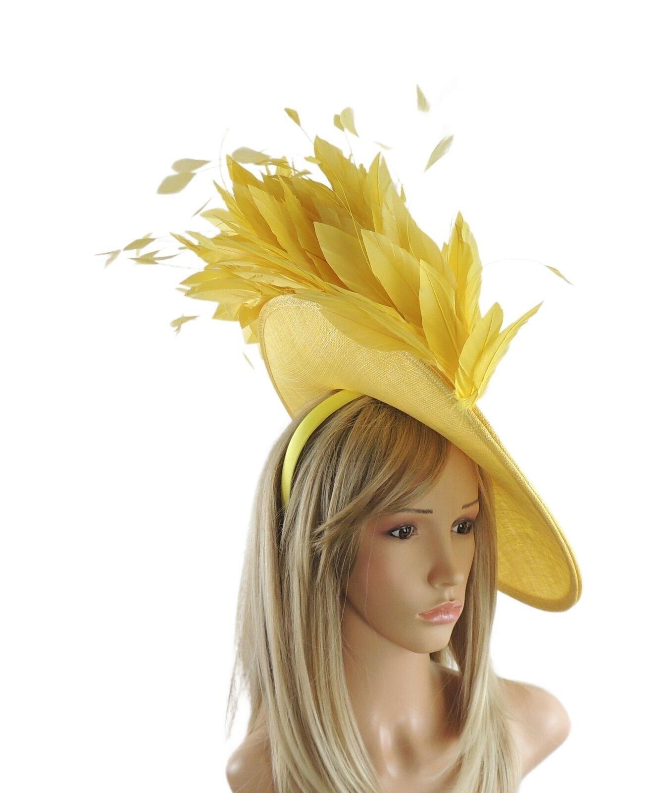Yellow Fascinator Hats For Women,Yellow Kentucky Derby Hat,Lemon Ascot ...