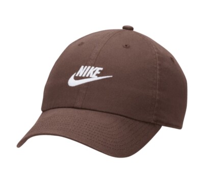 NIKE Club Unstructured Futura Wash Cap Hat Baroque Brown Size M/L ...