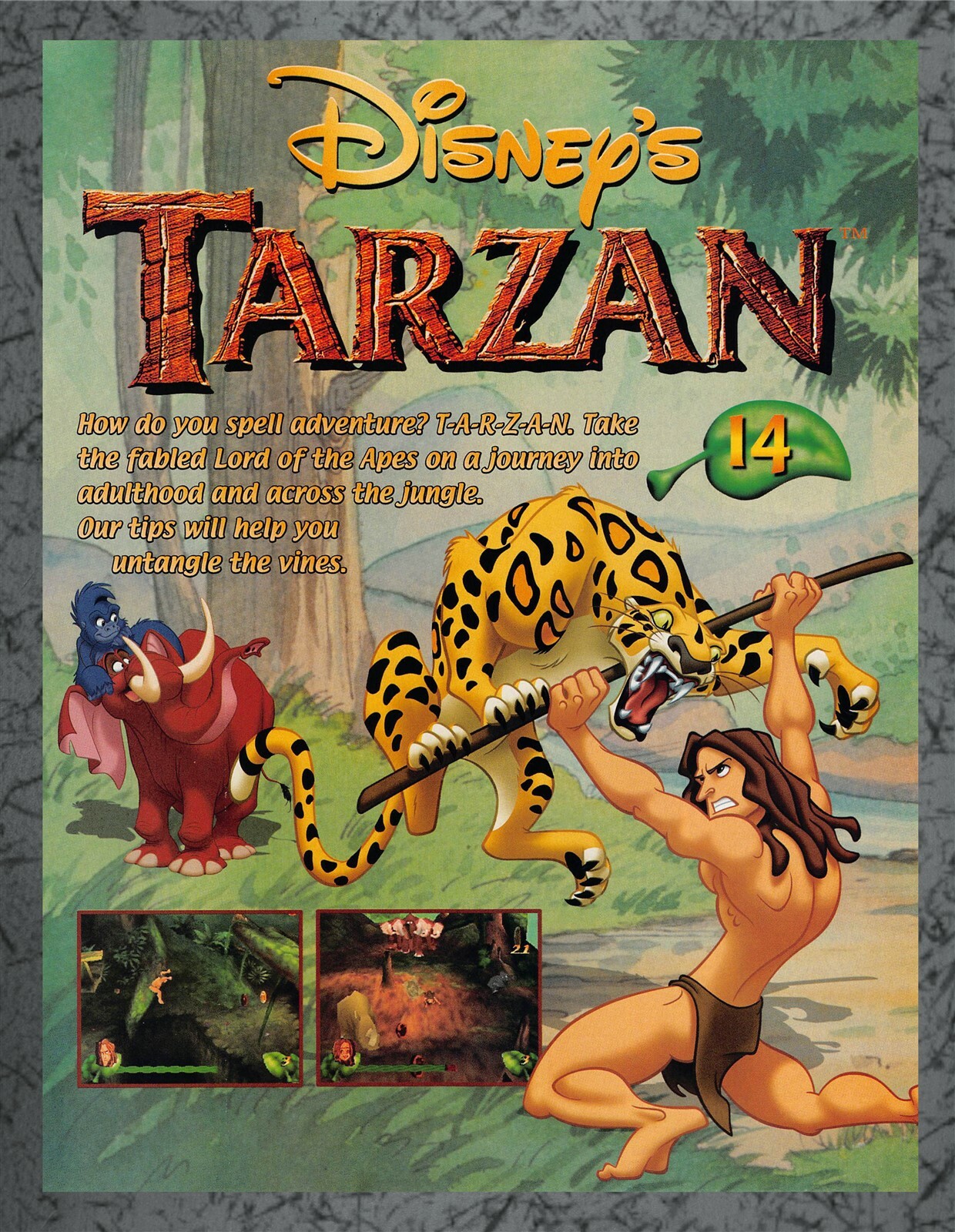 Disney's Tarzan Promo Pin-up Nintendo 64 - 1999 Print Ad Original Art 7 ...