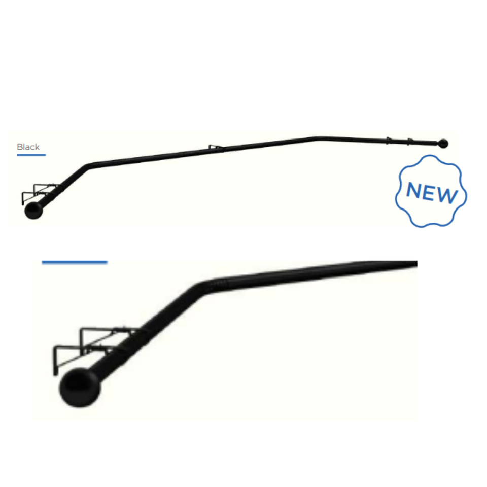 19mm 3 SIDED BAY WINDOW POLE KIT 400cm EASY BEND BY HAND 3 COLOURS BALL ...