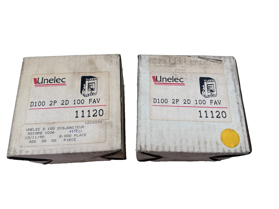 GE UNELEC 11120 D100 2P 2D 100 FAV Circuit Breaker RECORD 100A x1pc | eBay