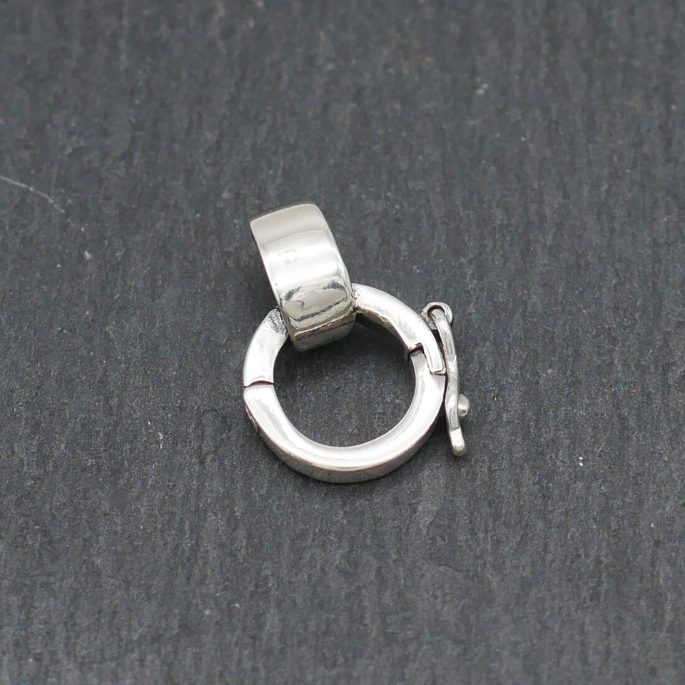 Hinged Bail Pendant Connector Sterling Silver Necklace Enhancer Clasp ...