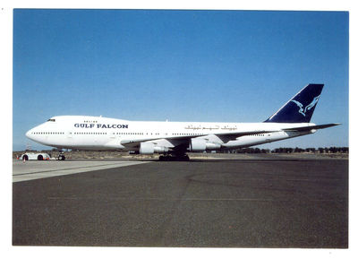 GULF FALCON Boeing 747-246B Postcard | eBay