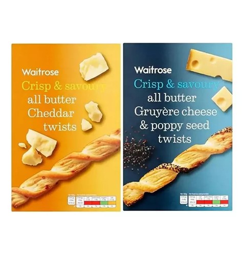 Waitrose All Butter Cheese Twists Crispy & Savoury, Tangy, Aromatic ...