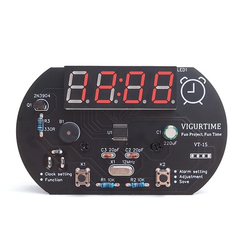 4-Digit Digital Clock Soldering Project Kit for Learning Practicing ...