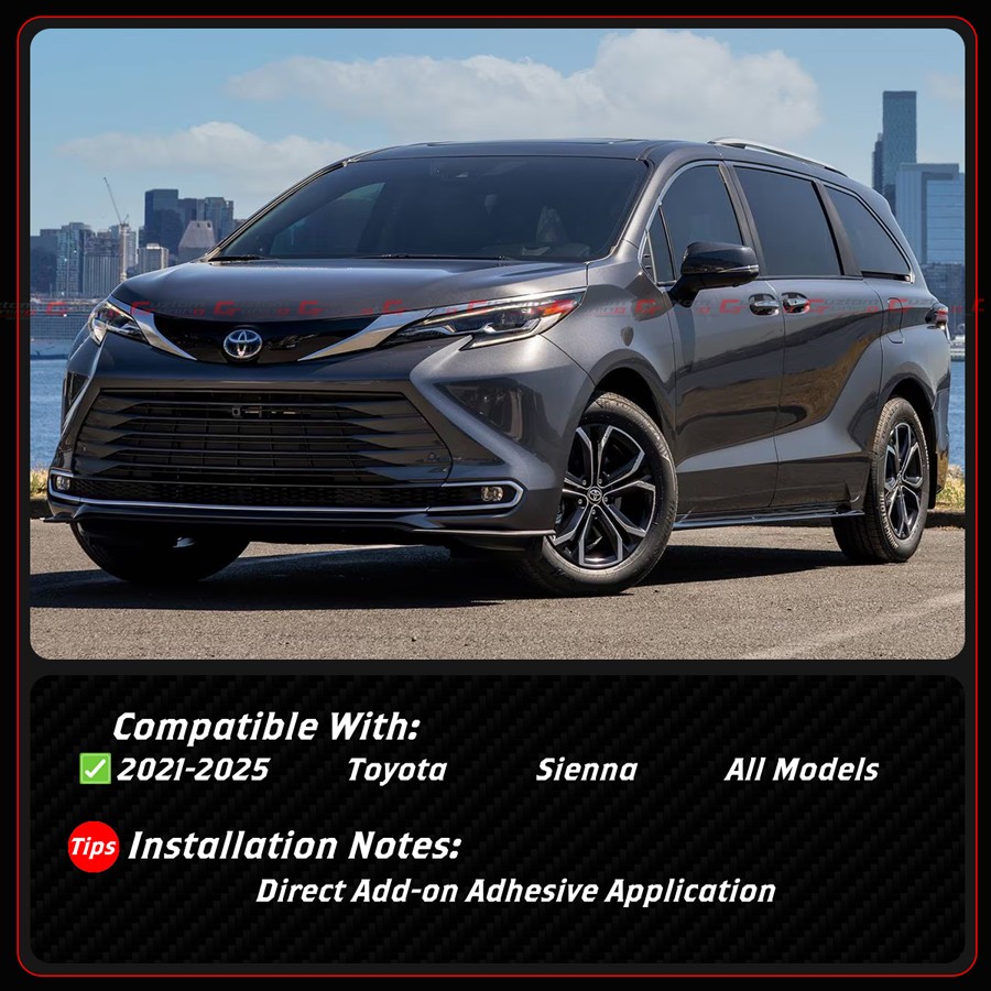 For 2021-26 Toyota Sienna Glossy Black Shark Fin Rear Liftgate Window ...