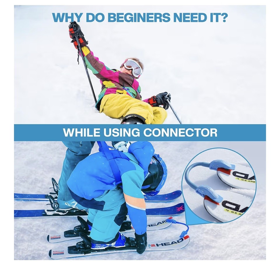 Launch Pad Wedgease Kids Ski Tip Connector Learn to Ski Blue New-open ...