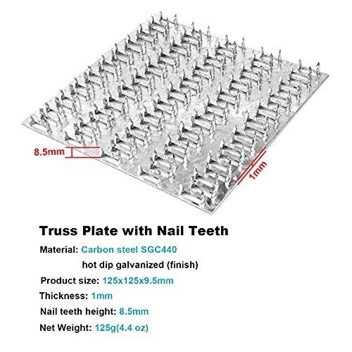 10 PCS 5" Pronged Truss Plate Flat Mending Plates Repair Tie Plate ...