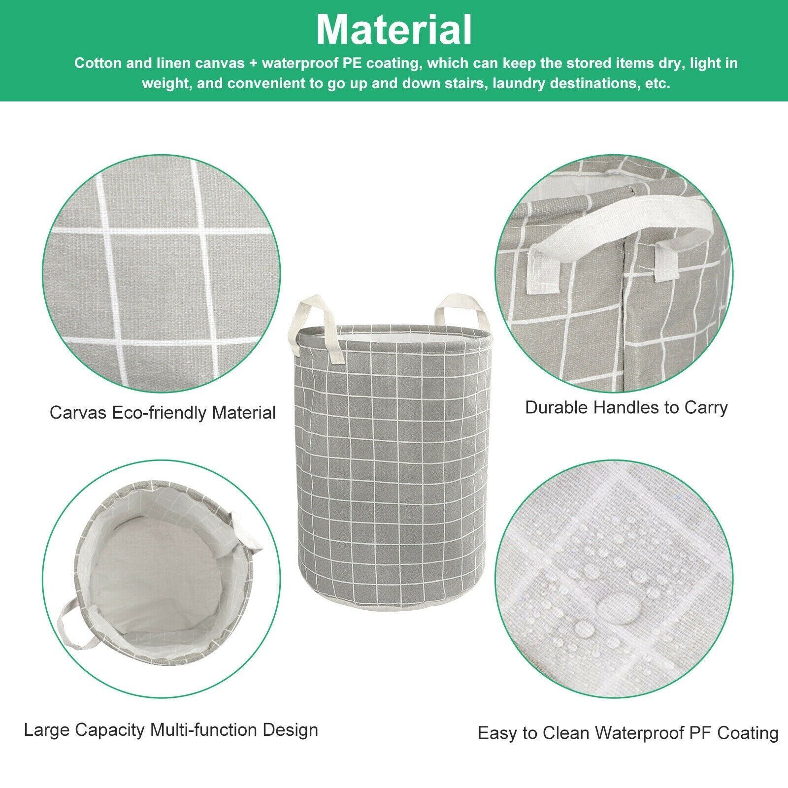 Laundry Hamper Basket Bag Clothes Washing Storage Large Foldable Bin ...