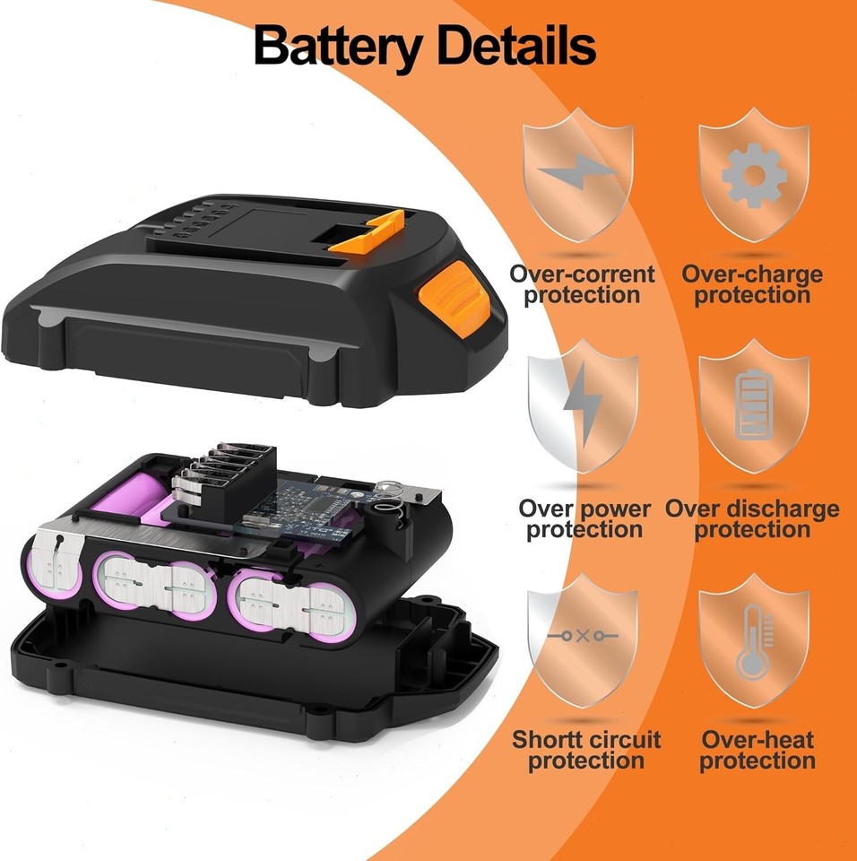 pack For WORX 20V MAX Extend Lithium Battery 20 Volt WA3520 WA3525 ...