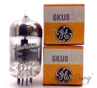 2 General Electric 6KU8/10KU8 Twin Diode Pentode Frame Grid TV Audio ...
