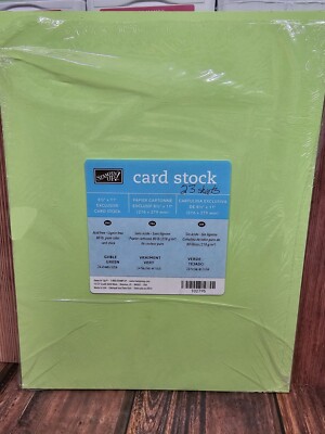 Stampin' Up! GABLE GREEN CARDSTOCK 8.5 x 11 Retired OPEN Package 23 ...