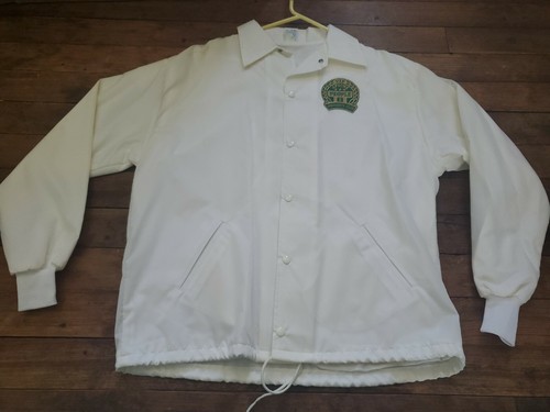 Vtg 80s AFSCME People President VIP 5 White Windbreaker Jacket Large ...