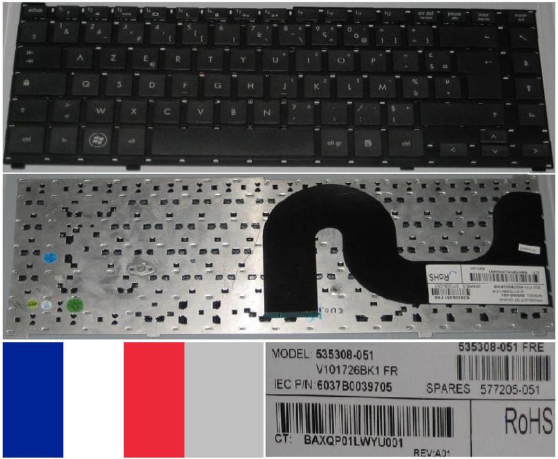 French AZERTY Keyboard HP Probook 4310S 4311S V101726BK1 535308-051 ...
