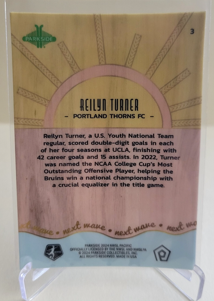 2024 PARKSIDE PACIFIC NWSL REILYN TURNER NEXT WAVE BLUE PARALLEL SER# 9 ...