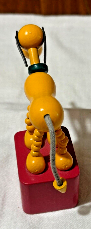 Vintage Wooden Pluto Dog Jointed Push-Up Button Collapsible Puppet ...