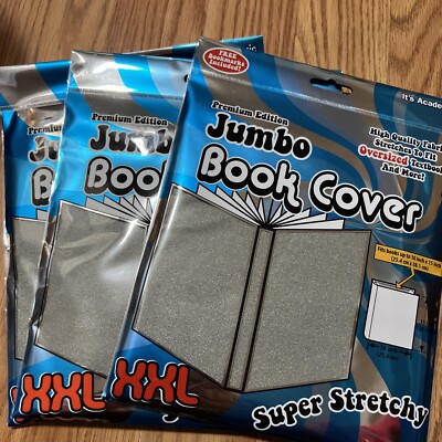 Lot Of 3 Gray Jumbo Book Covers XXL Super Stretchy School Supply | eBay