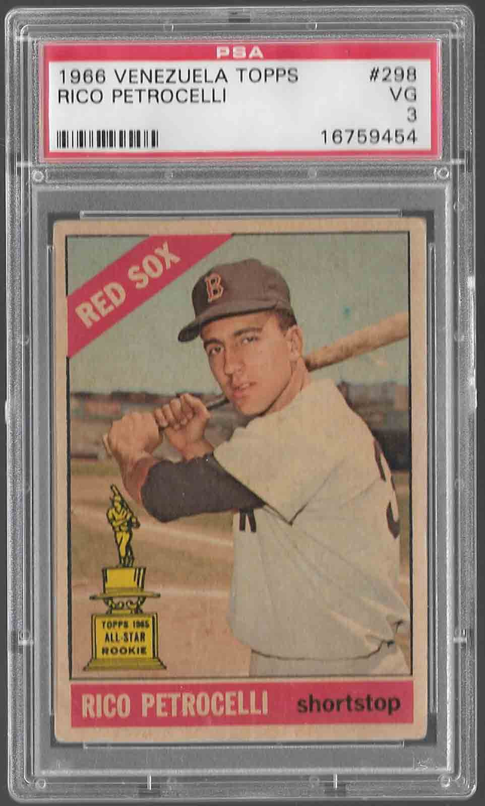 1966 Venezuela Topps #298 Rico Petrocelli PSA 3 Nice Reverse Side ...