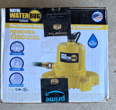 Wayne WaterBUG Submersible Water Pump w/Multi-Flo Technology 1/6HP 1350 ...