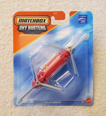 Matchbox 2025 CH-47 CHINHOOK, Red, Helicopter, Clouds, Sky Busters #1/ ...
