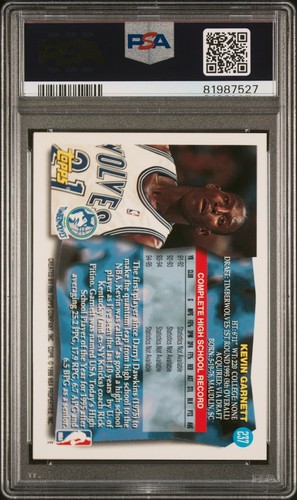 1995 TOPPS #237 KEVIN GARNETT ROOKIE RC PSA 10 | eBay