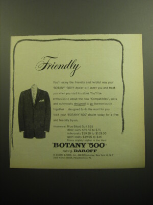 1958 Botany 500 Suits Ad - Friendly | eBay