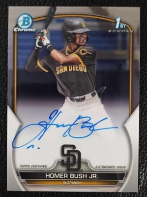 2023 Bowman Draft Homer Bush Jr OnCard Auto 1ST Bowman Rookie SD PADRES ...